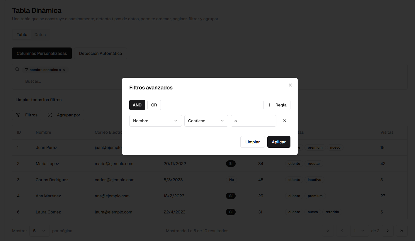 v0 - Dynamic Table - v0 by Vercel